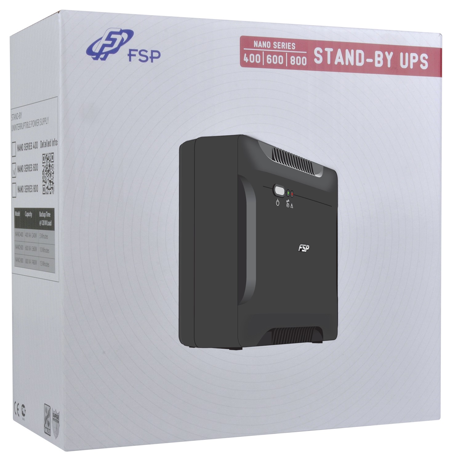 Sotel | FSP Nano 800 uninterruptible power supply (UPS) Standby (Offline) 0.8 kVA 480 W 2 AC ...