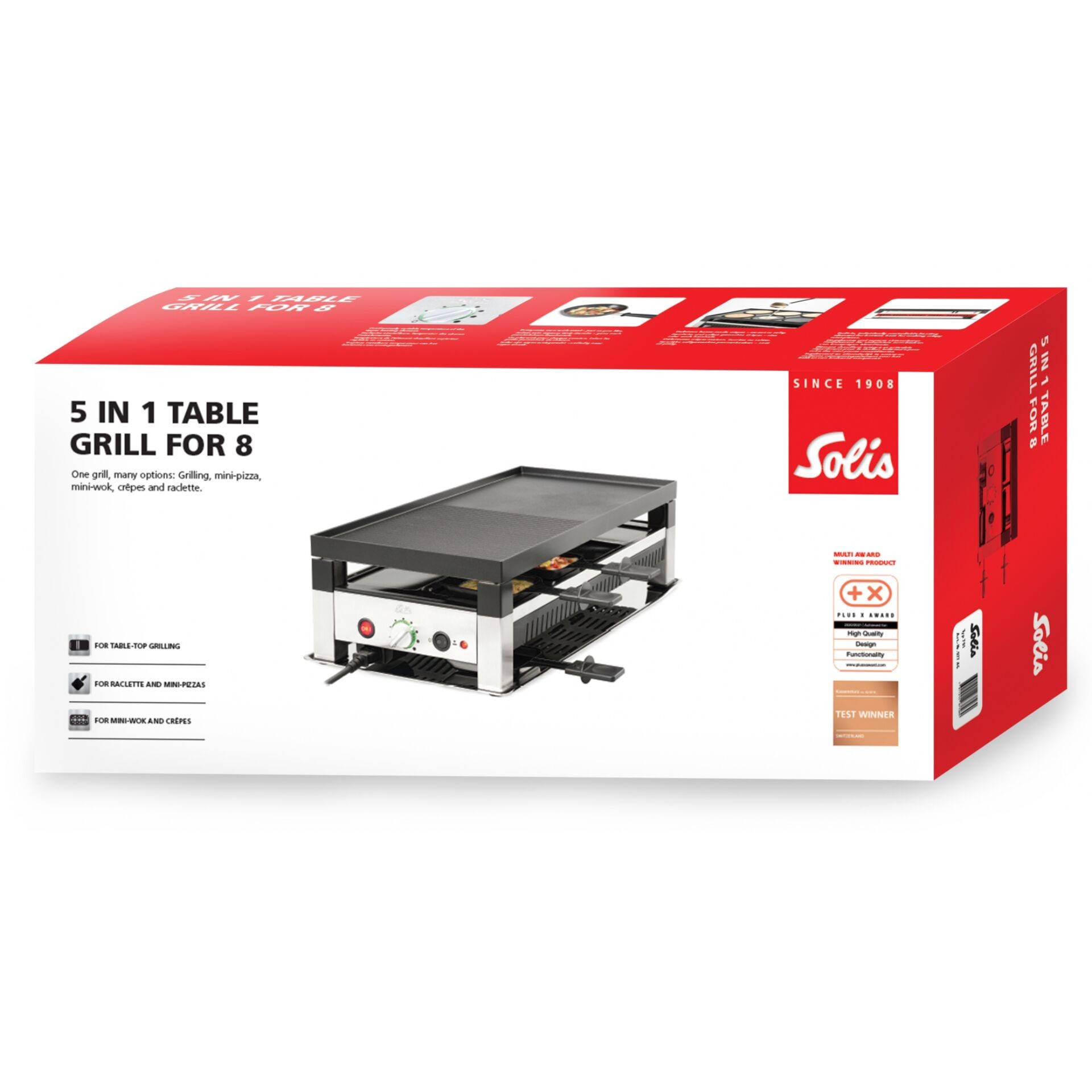 Sotel | Solis Grill 5 in 1, Raclette/ Table Grill/ Wok/ Crêpes/ Pizza ...