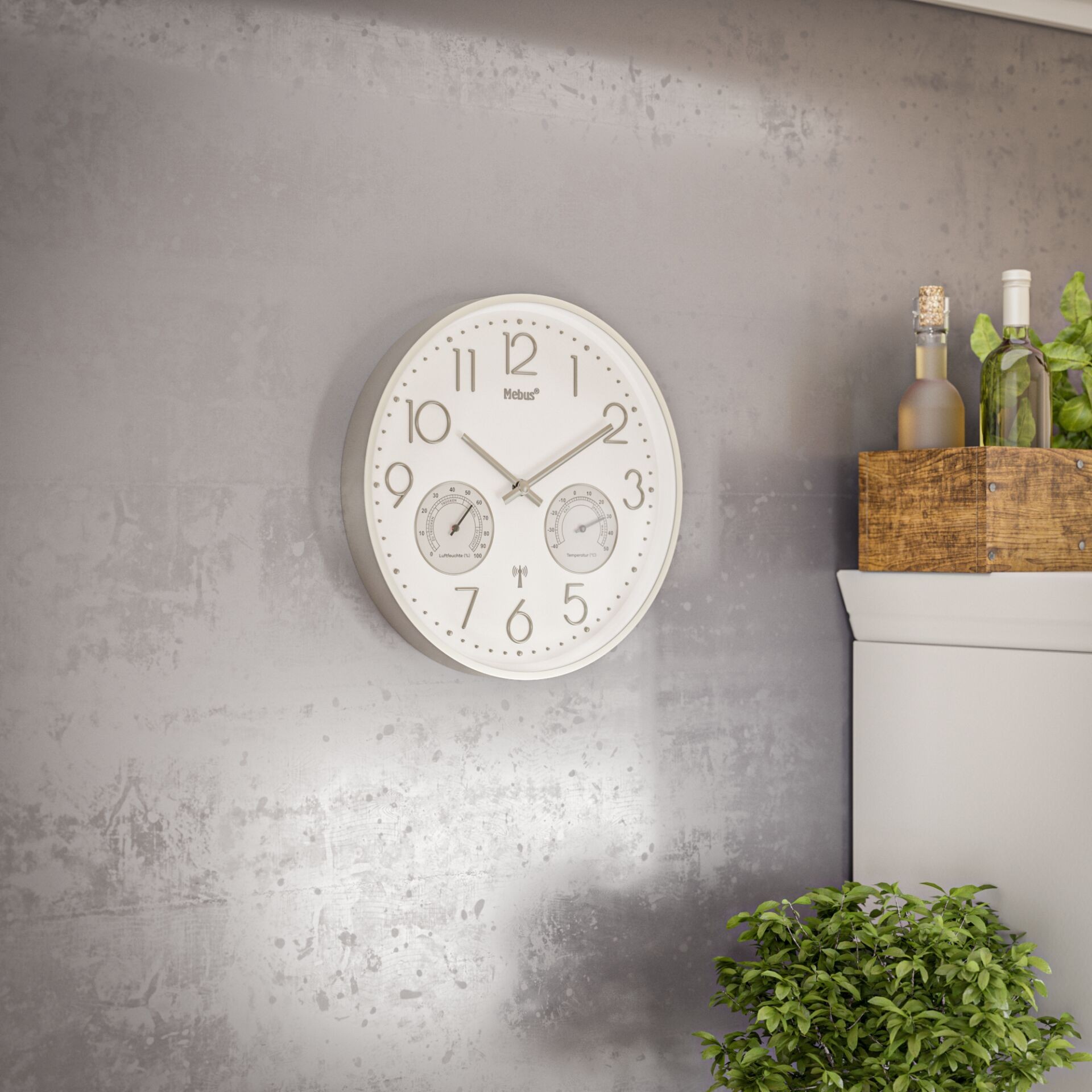 Sotel | Mebus 12989 Funkwall clock with Thermo-Hygrometer