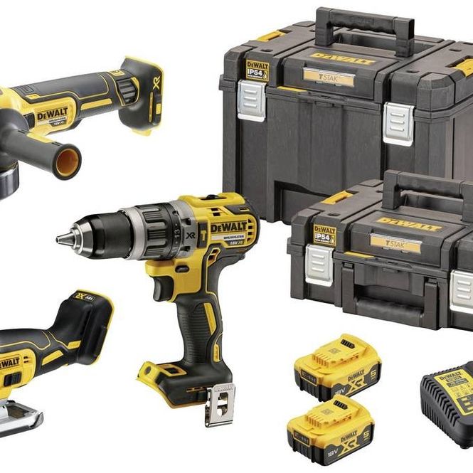 Sotel.de | DEWALT DCK329P2T-QW Werkzeugset Akku-Schlagbohrschrauber, Akku-Winkelschleifer, Akku ...
